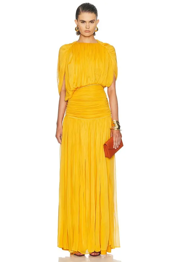 Tove Gai Dress In Mustard - Golden Yellow