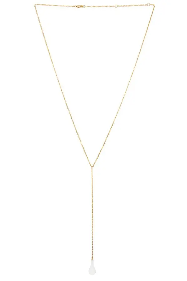 TOTEME Crystal Drop Necklace In White - White & Gold