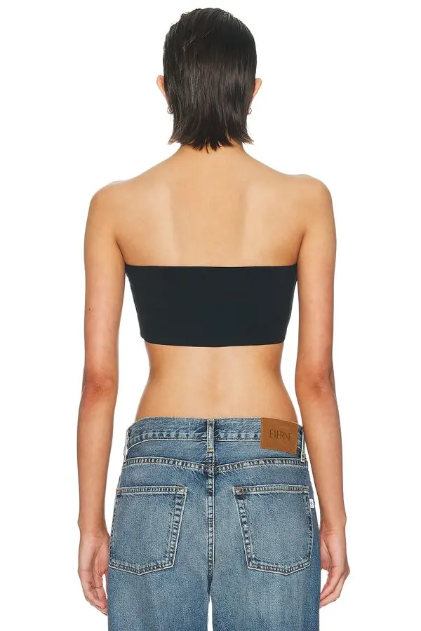 Miu Miu Denim Crop Top With Button Closure