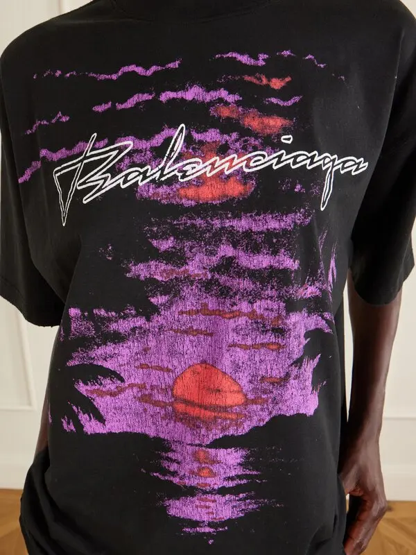 Balenciaga Printed Cotton-jersey T-shirt
