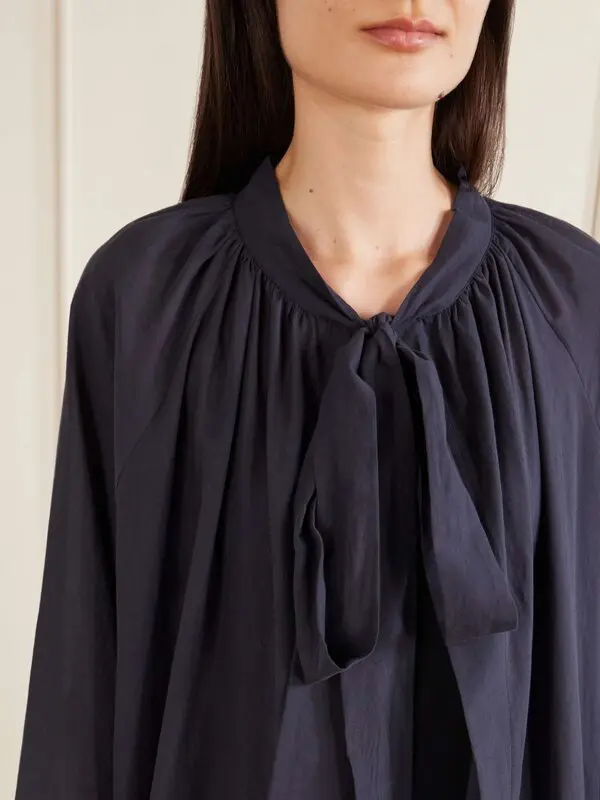 LES VACANCES D'IRINA Liquid Summer Cotton-voile Kaftan - Navy