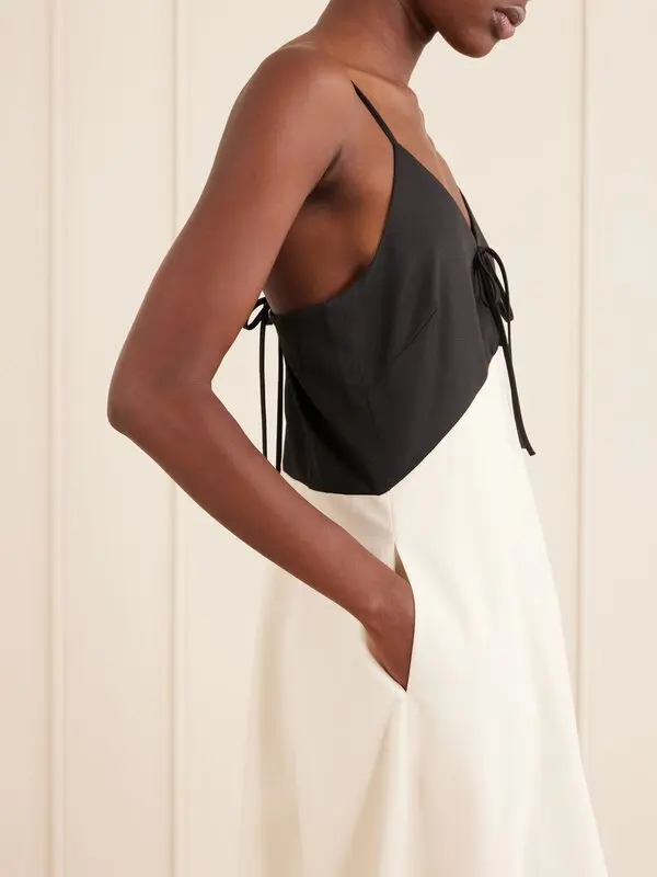 Sea Angelina Two-tone Twill Maxi Dress