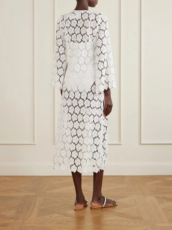 Miguelina Arelis Crocheted Cotton Maxi Dress