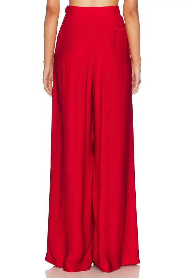 Ralph Lauren Full Length Pleated Trousers - Bright Red