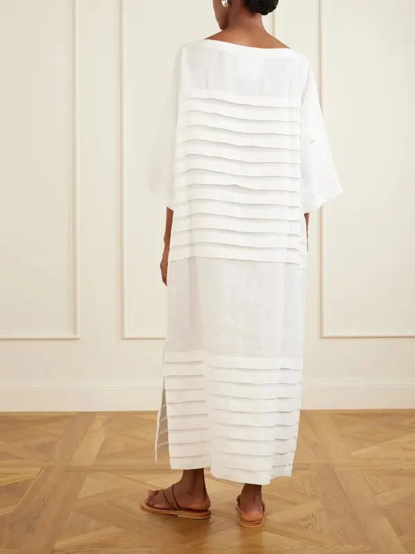 LES VACANCES D’IRINA Cleo Tiered Linen Maxi Dress