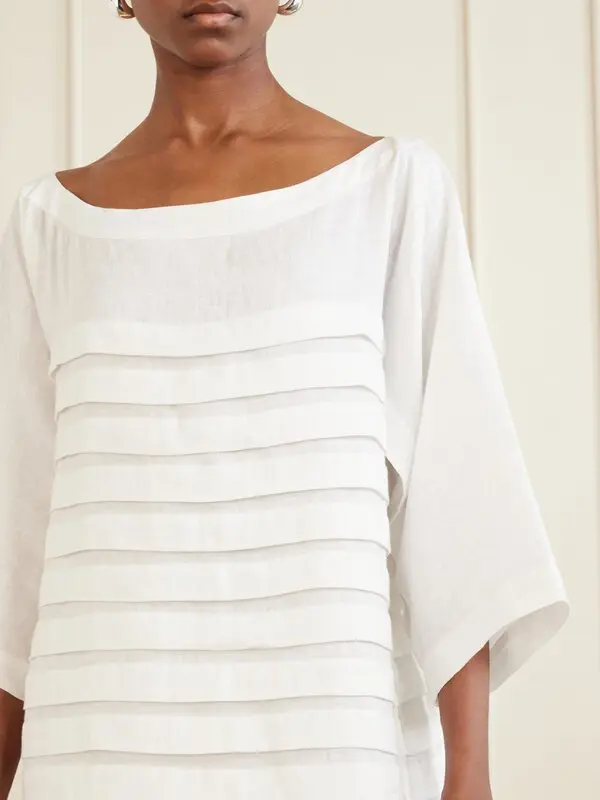 LES VACANCES D’IRINA Cleo Tiered Linen Maxi Dress
