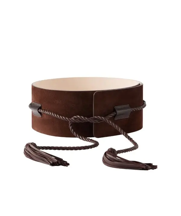 DEHANCHE Sedona Suede And Leather Belt - Brown