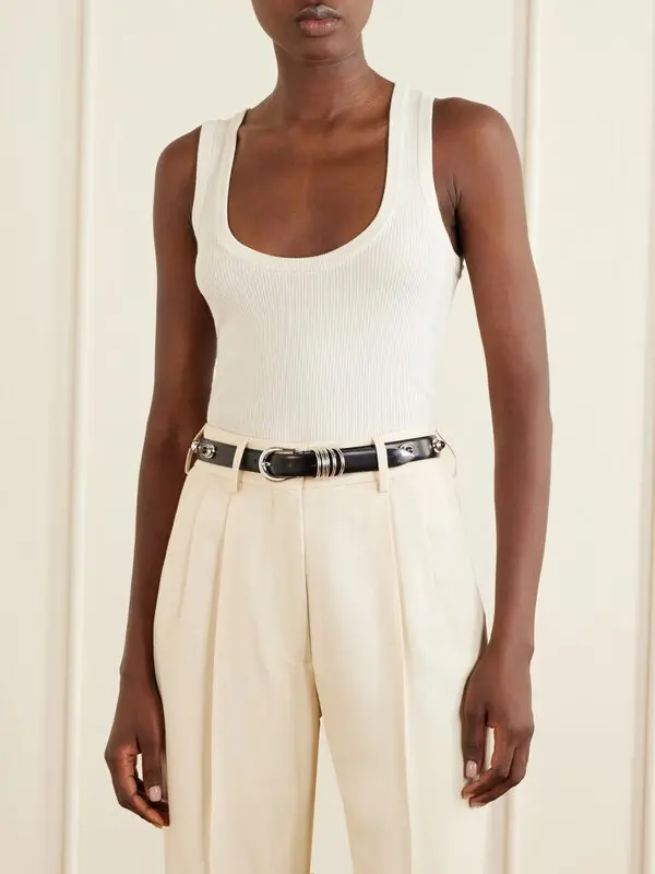 DEHANCHE Hollyhock Stone Embellished Leather Belt
