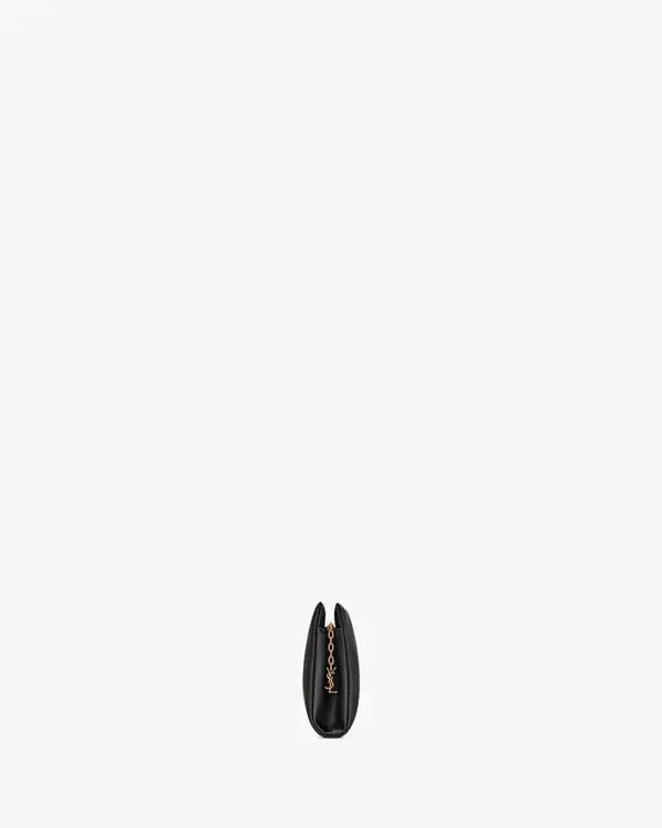 Saint Laurent Soft Clutch In Satin With Cassandre Charm