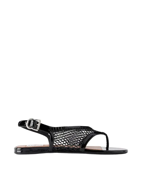 Alaïa Fishnet Flat Sandals - Black