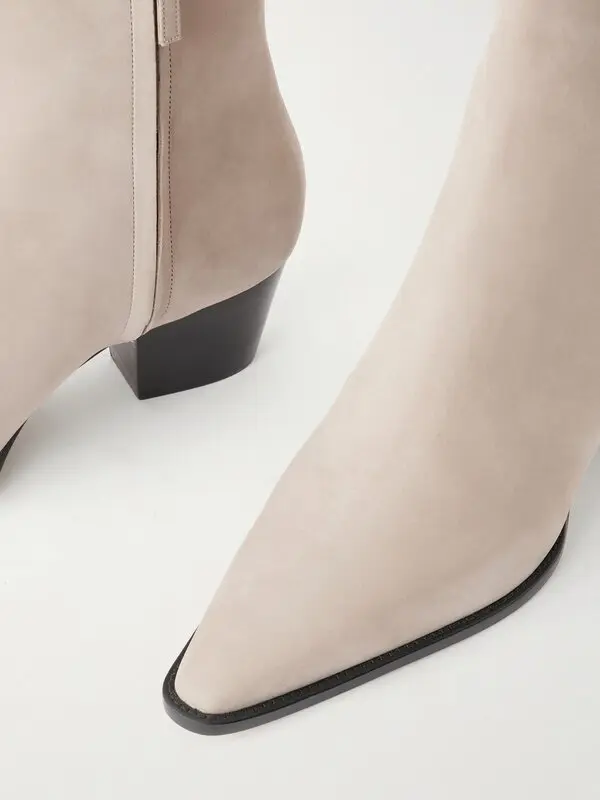 Manolo Blahnik Aliera 50 Nubuck Ankle Boots - Gray