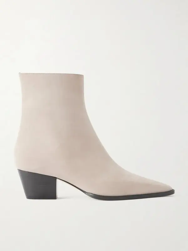Manolo Blahnik Aliera 50 Nubuck Ankle Boots - Gray
