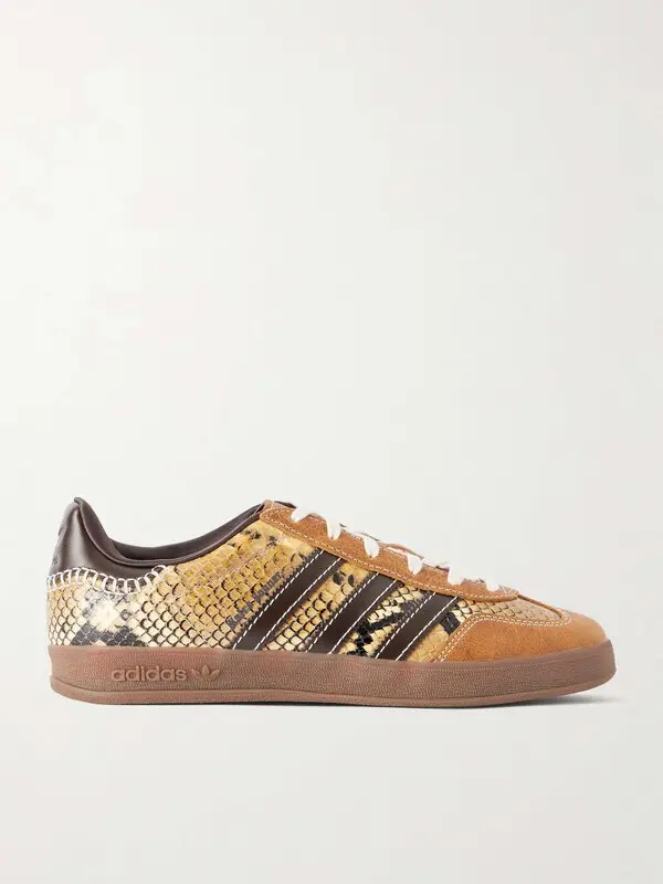 ADIDAS ORIGINALS Wales Bonner Gazelle Snake-effect Lace-up Leather Sneakers - Snake Print