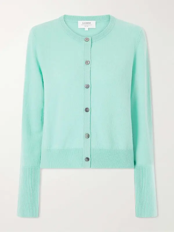 LA LIGNE Cashmere Cardigan - Light Blue