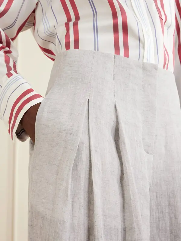TWP Drew Pleated Wide-leg Hemp Pants