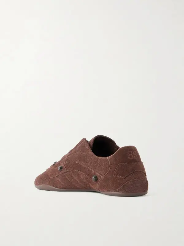 Balenciaga City Studded Suede Sneakers - Brown