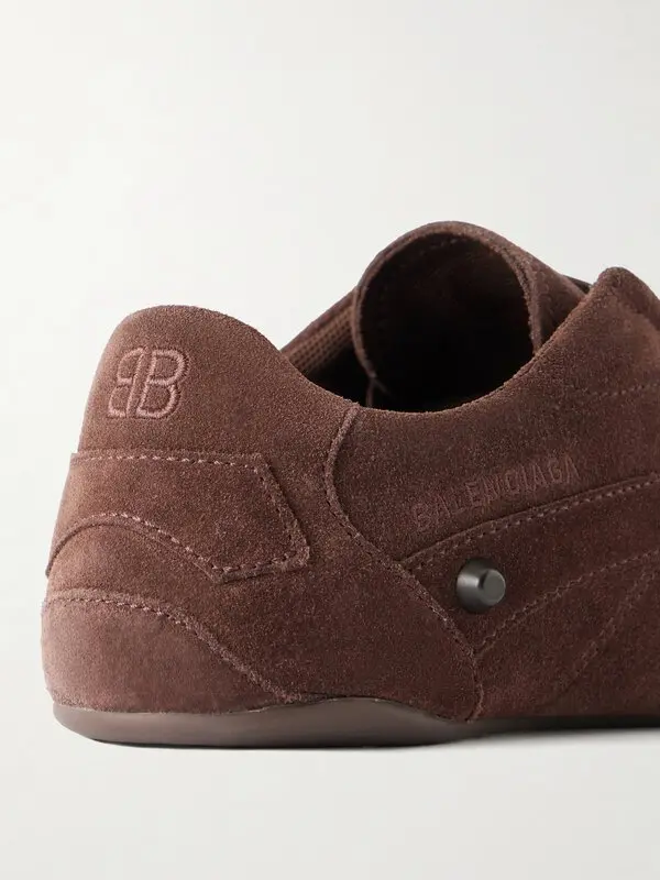 Balenciaga City Studded Suede Sneakers - Brown