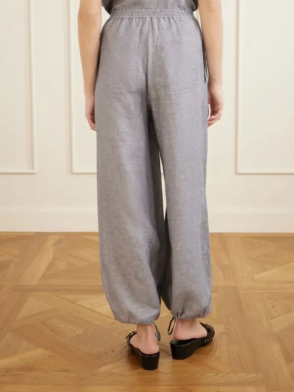 ERES Bienheureux Linen Straight-leg Drawstring Pants