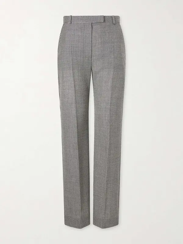 Alexander McQueen Gingham Wool Straight-leg Pants