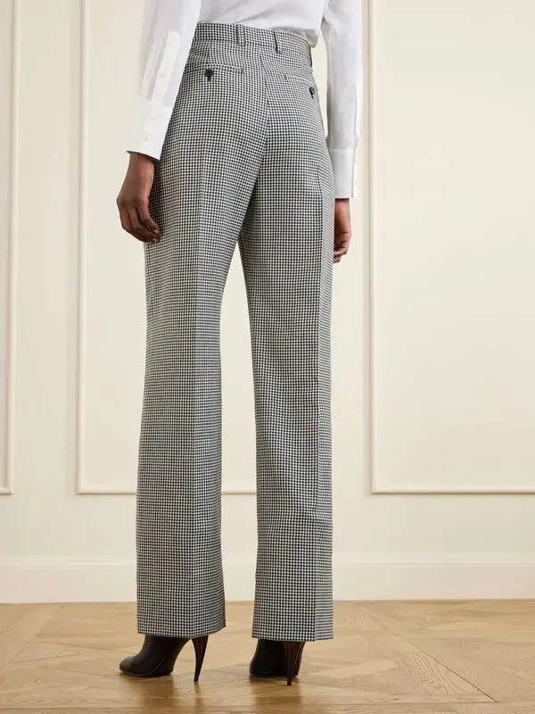 Alexander McQueen Gingham Wool Straight-leg Pants