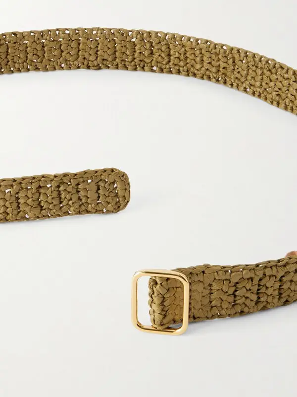 DEHANCHE Mako Raffia-effect Belt - Green
