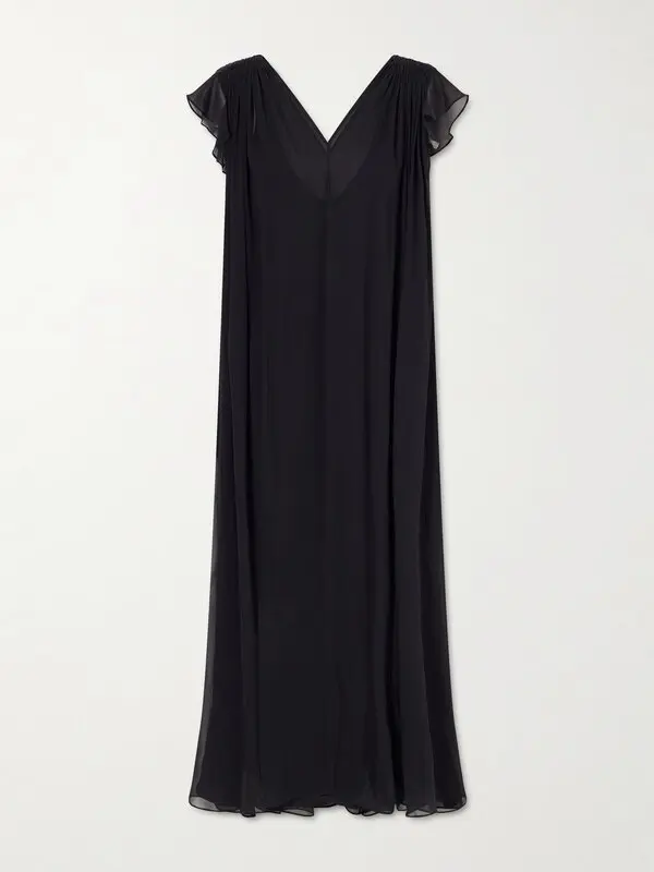 ERES Shirred Muslin Maxi Dress - Black