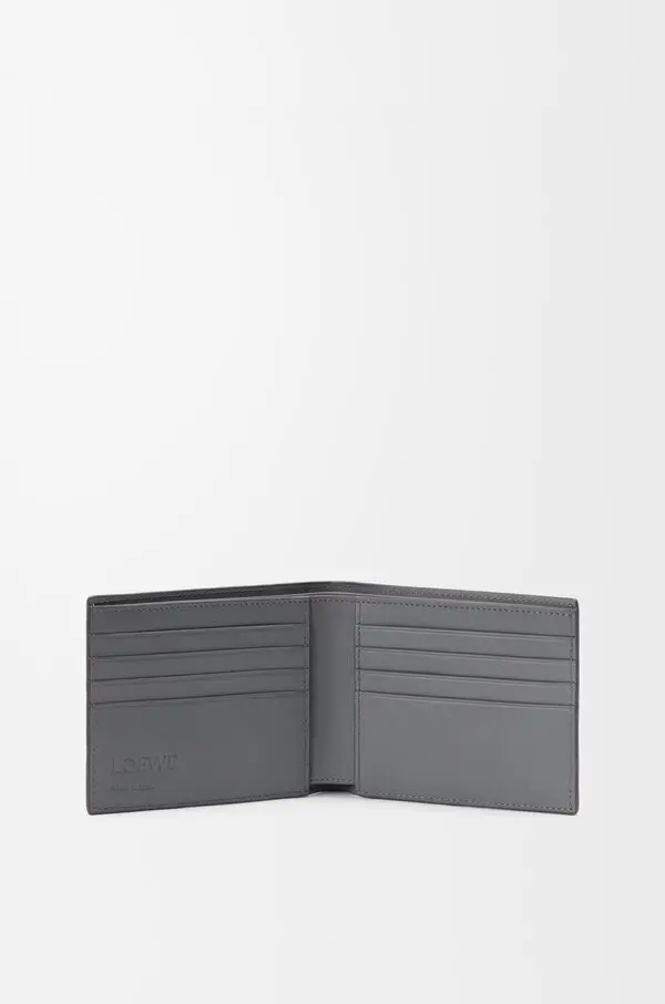 Loewe Puzzle Bifold Wallet In Supple Grained Leather Skin - Blue Grey