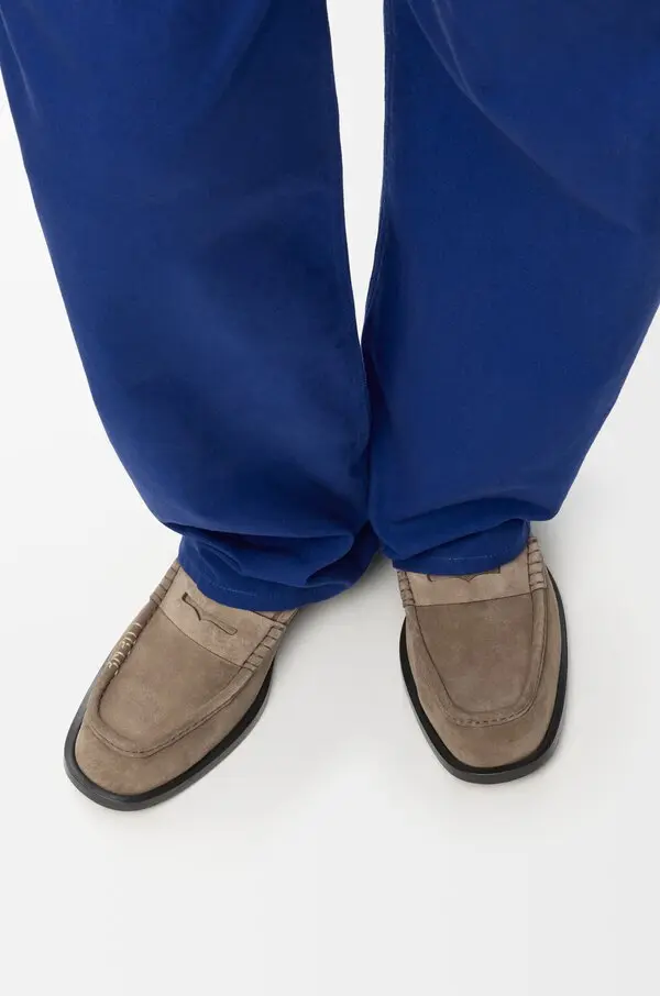 Loewe Bobine Loafer In Suede Leather Skin - Hazelnut