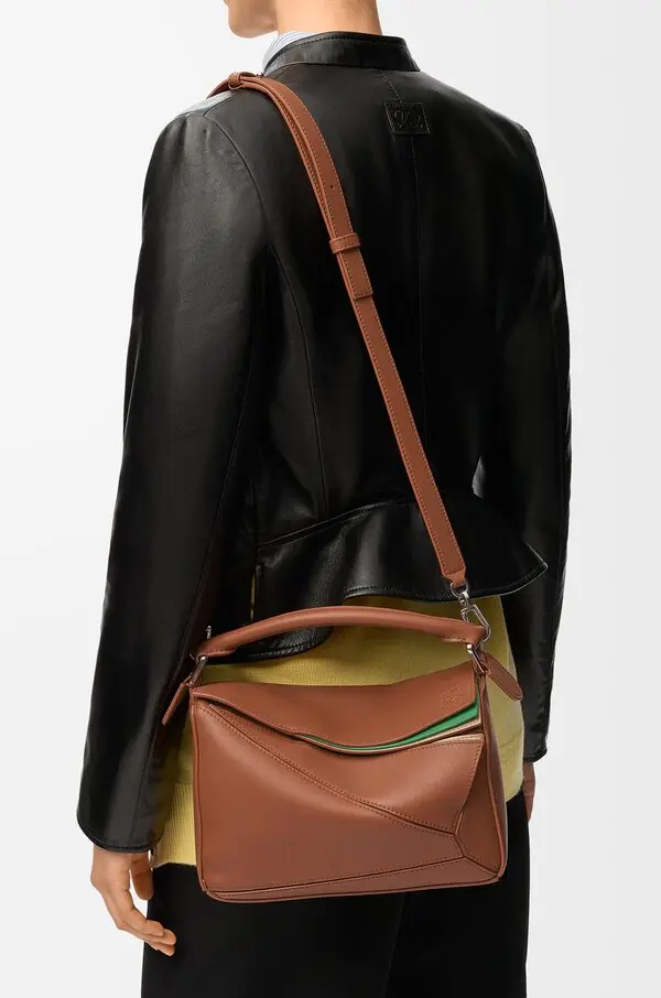 Loewe Small Layered Puzzle Bag In Classic Leather - Multicolor Squirrel
