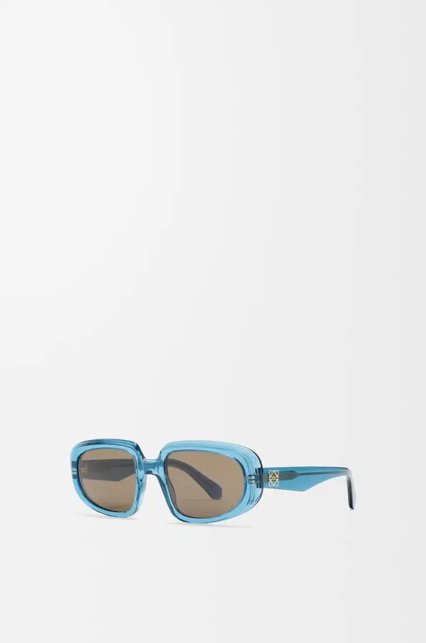 Loewe Mini Anagram Rectangular Sunglasses - Transparent Blue