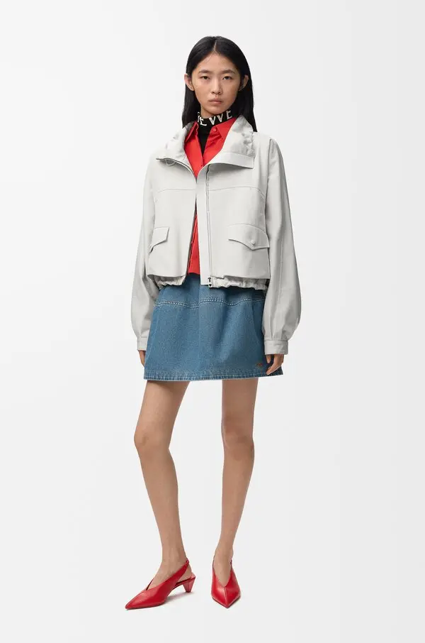 Loewe Jacket In Cotton And Silk - Ivory
