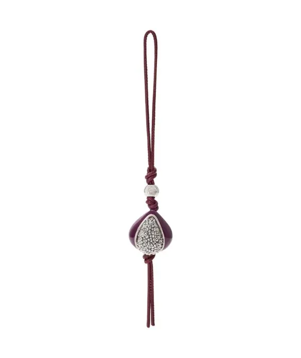 Loewe Beaded Fig Charm With Anagram Dice - Purple/silver