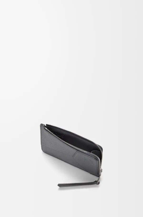 Loewe Puzzle Coin Cardholder In Supple Grained Leather Skin - Blue Grey