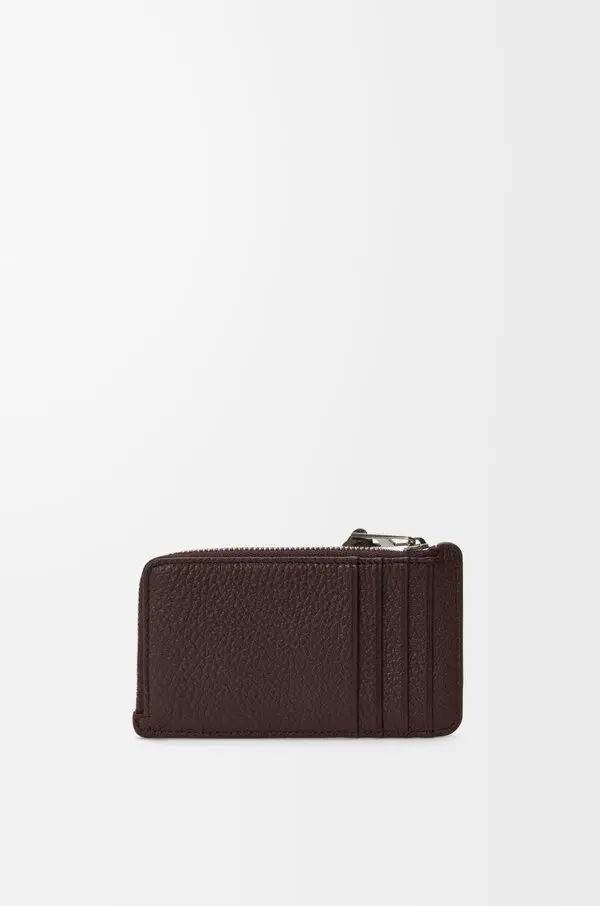 Loewe Puzzle Coin Cardholder In Supple Grained Leather Skin - Chocolate