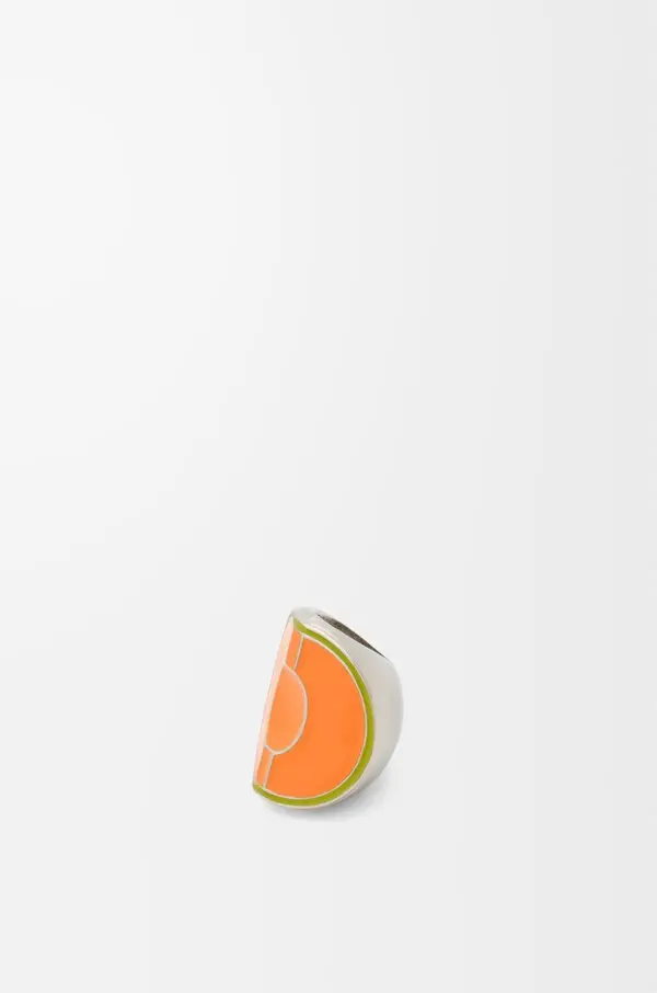 Loewe Melon Dice Ring - Silver/orange