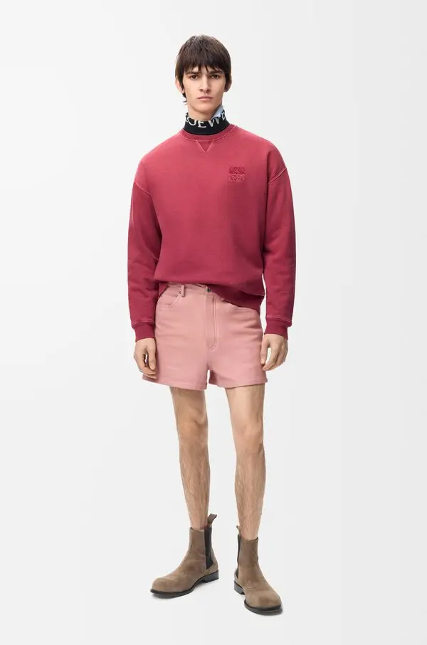 Loewe Cotton Sweatshirt With Anagram Embroidery - Red