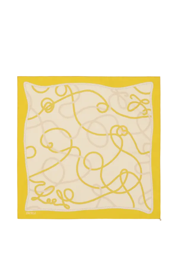 Loewe Scarf In Silk - Beige/yellow