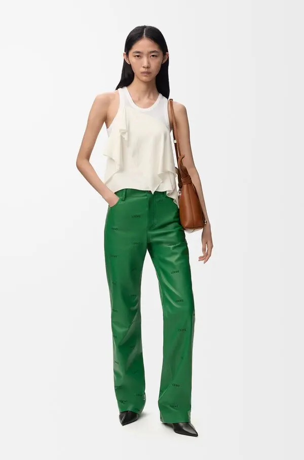 Loewe Asymmetrical Paneled Ribbed Viscose Blend Top