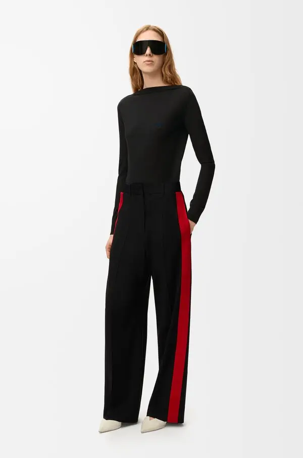 Loewe Merino Wool Sweater With Button Detailing - Black