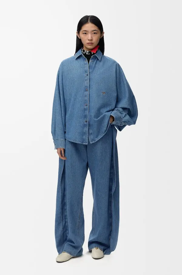 Loewe Shirt In Denim - Light Blue