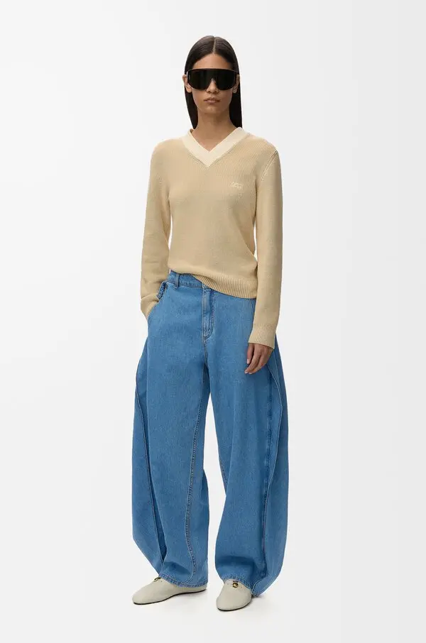 Loewe Jeans In Denim - Light Blue