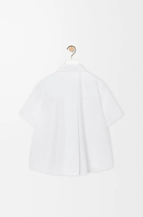 Loewe Short Sleeve Trapeze Shirt In Cotton - White