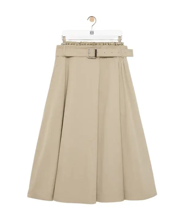 Loewe Cotton And Silk Gabardine Skirt