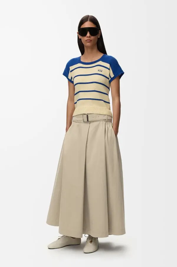 Loewe Cotton And Silk Gabardine Skirt