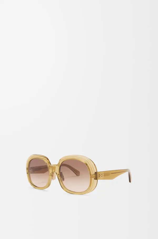 Loewe Mini Anagram Steps Square Sunglasses - Transparent Olive