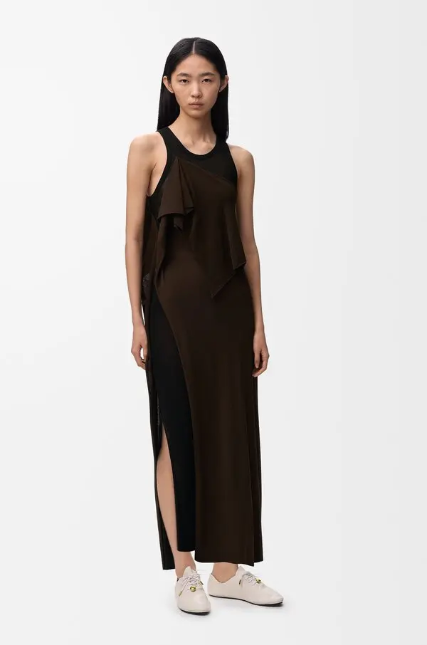 Loewe Dress In Viscose Blend - Black/brown