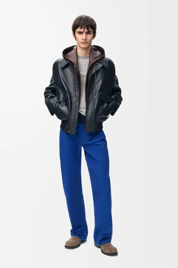 Loewe Trousers In Cotton - Blue/navy