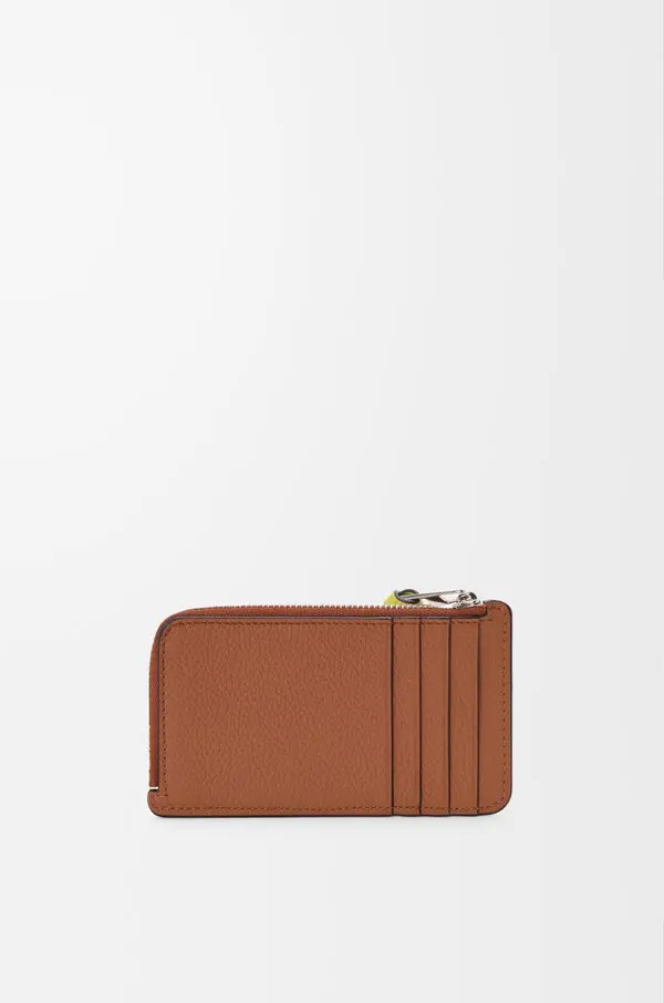 Loewe Coin Cardholder In Soft Grained Leather Skin - Squirrel/beige