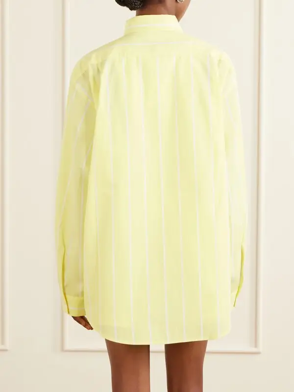 LIDO Striped Cotton-poplin Shirt - Yellow