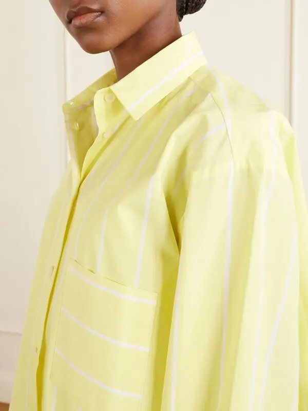 LIDO Striped Cotton-poplin Shirt - Yellow